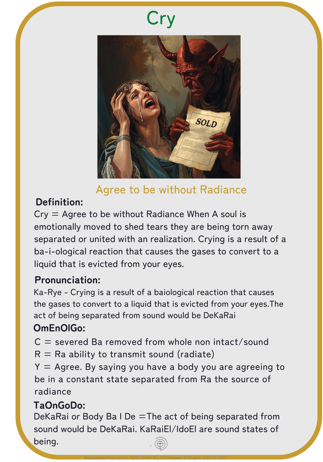 Decoding the word Cry part 1 - Save by Soundlogic